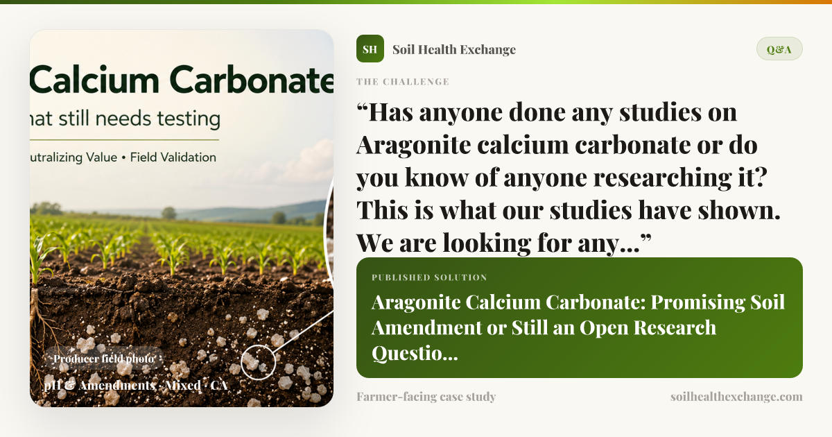 Aragonite Calcium Carbonate: Promising Soil Amendment or Still an Open ...